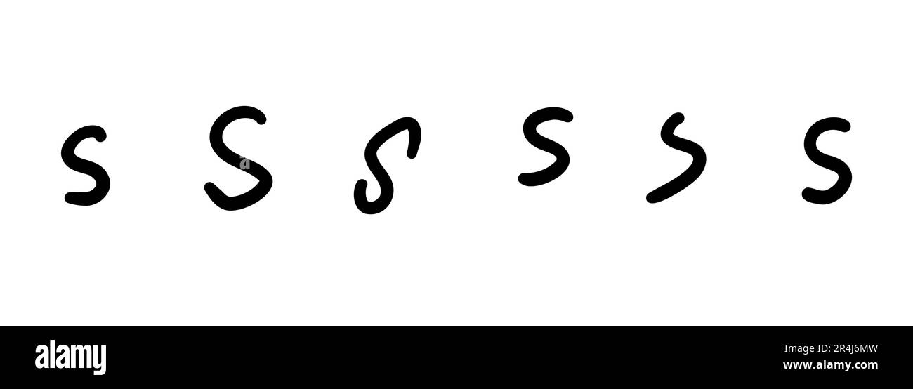 Simple scribble black english latin S alphabet letter symbol. Vector ...