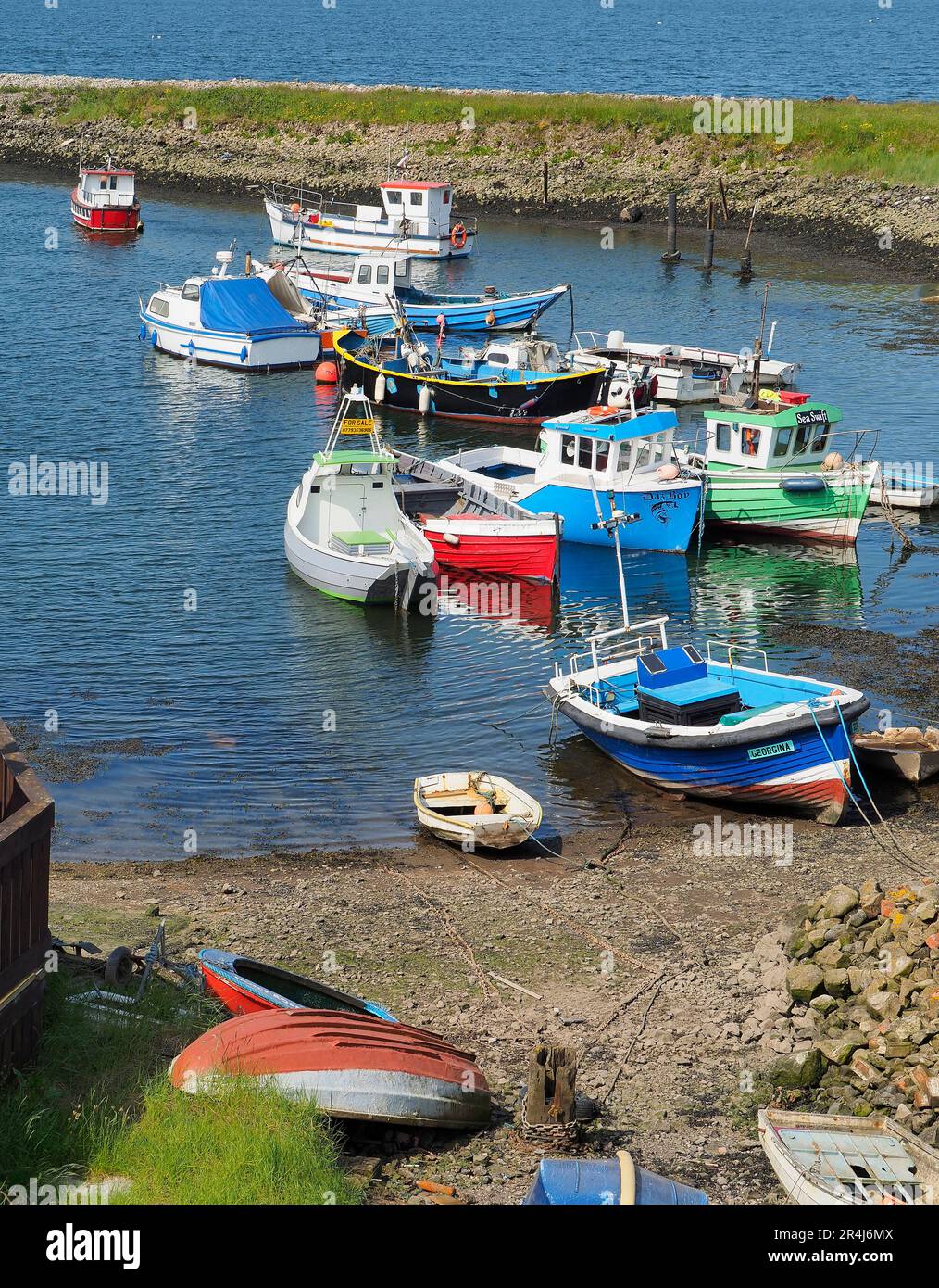 Fishing boats in Paddys Hole Harbour, Teesmouth, Redcar Cleveland UK ...