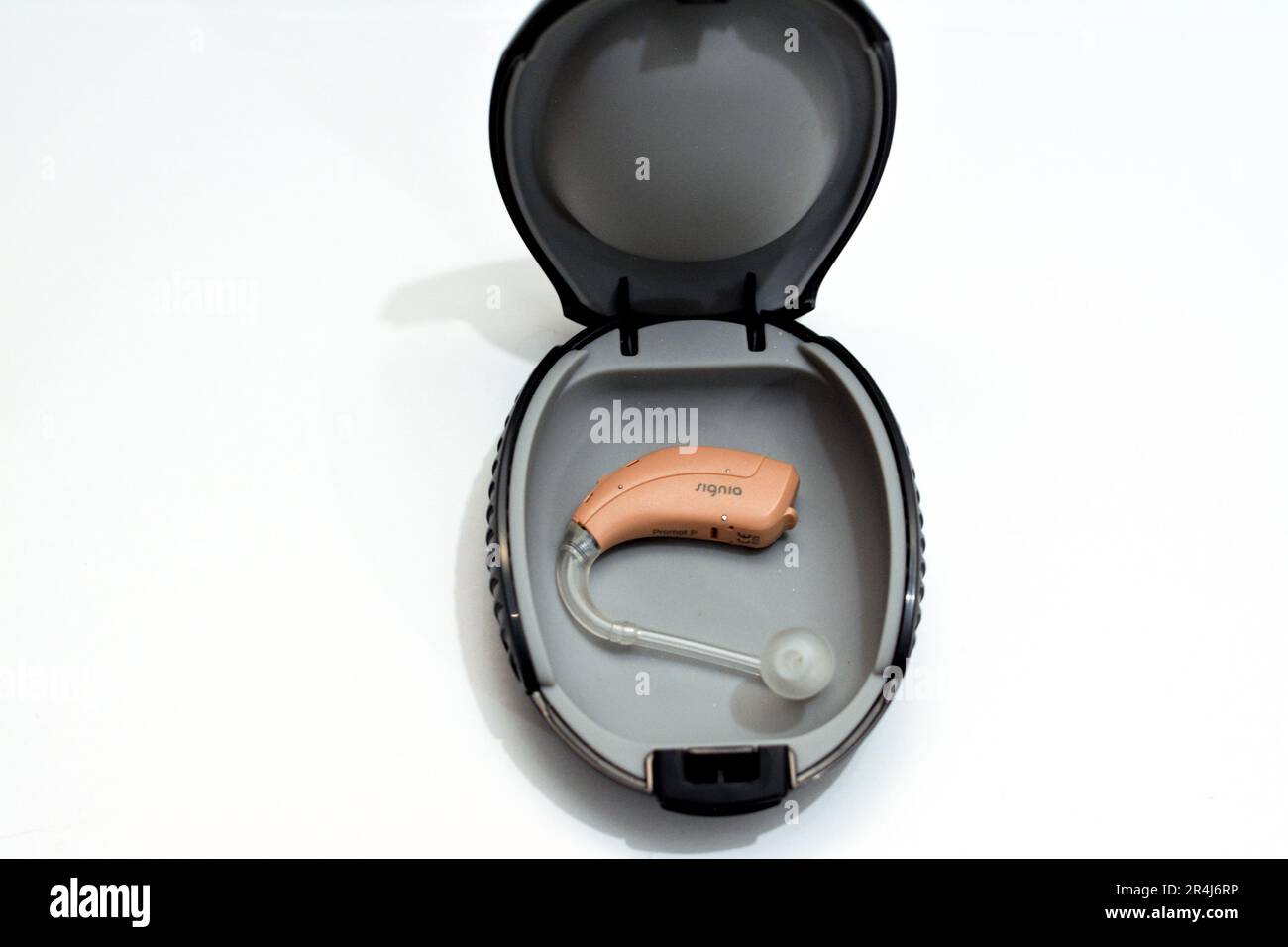 Cairo, Egypt, May 15 2023: Signia hearing aid siemens for seniors ...