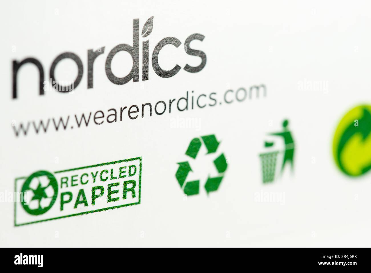 Recycled paper text and green policy signs on bio-degradable bamboo ...