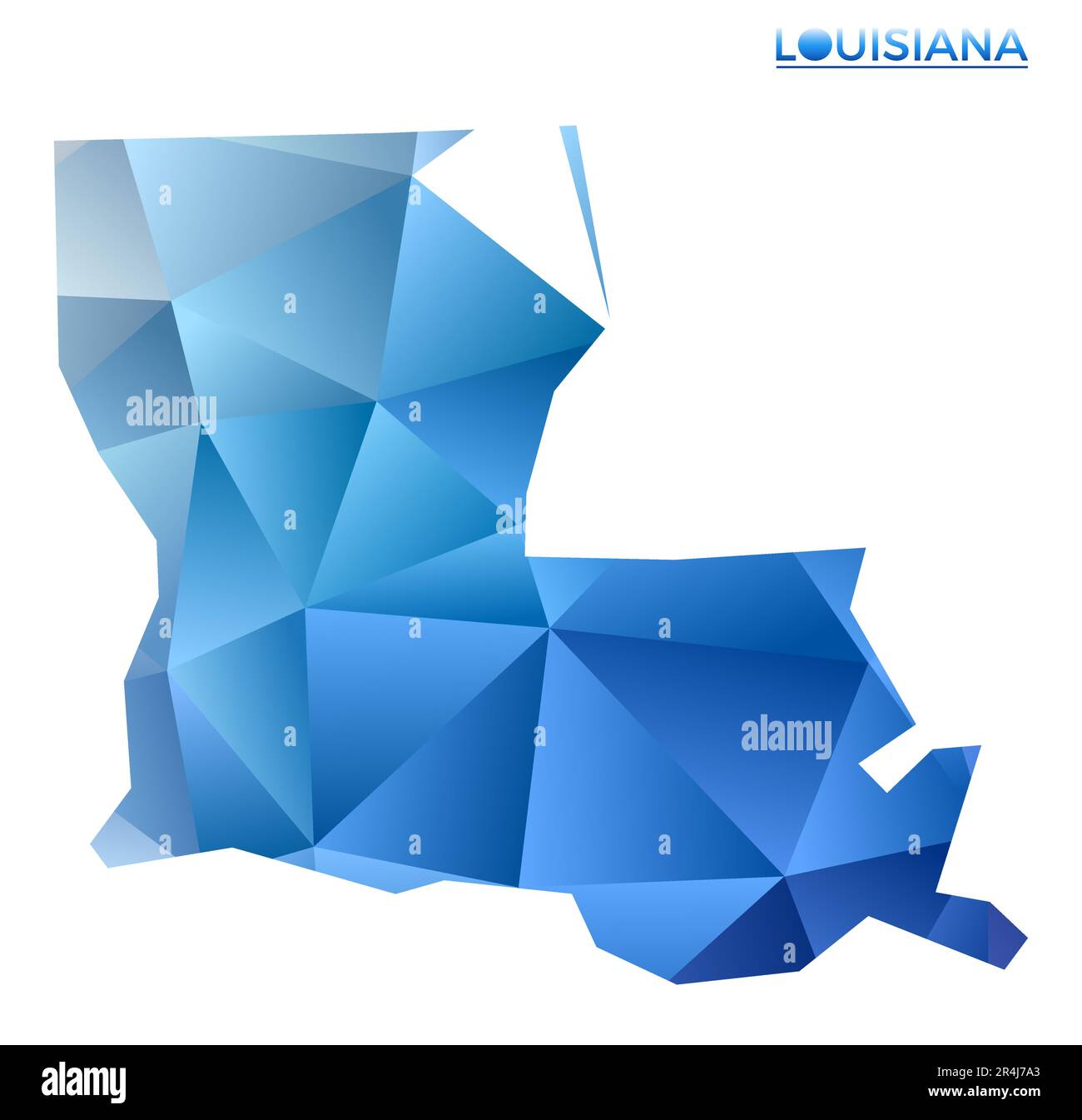 Vector polygonal Louisiana map. Vibrant geometric US state in low poly ...