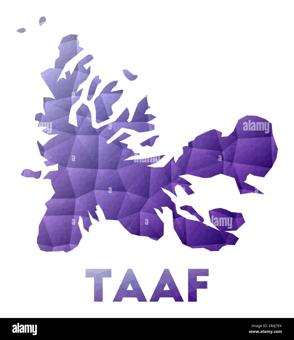Map of TAAF. Low poly illustration of the country. Purple geometric ...