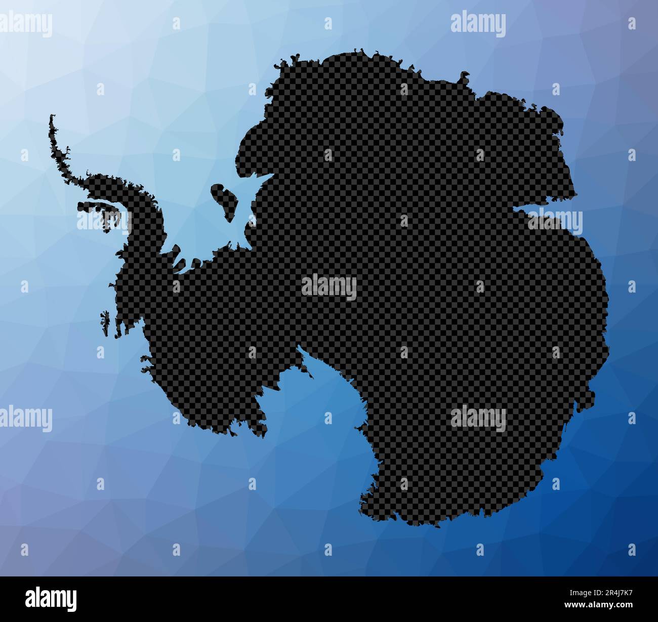 Antarctica geometric map. Stencil shape of Antarctica in low poly style ...