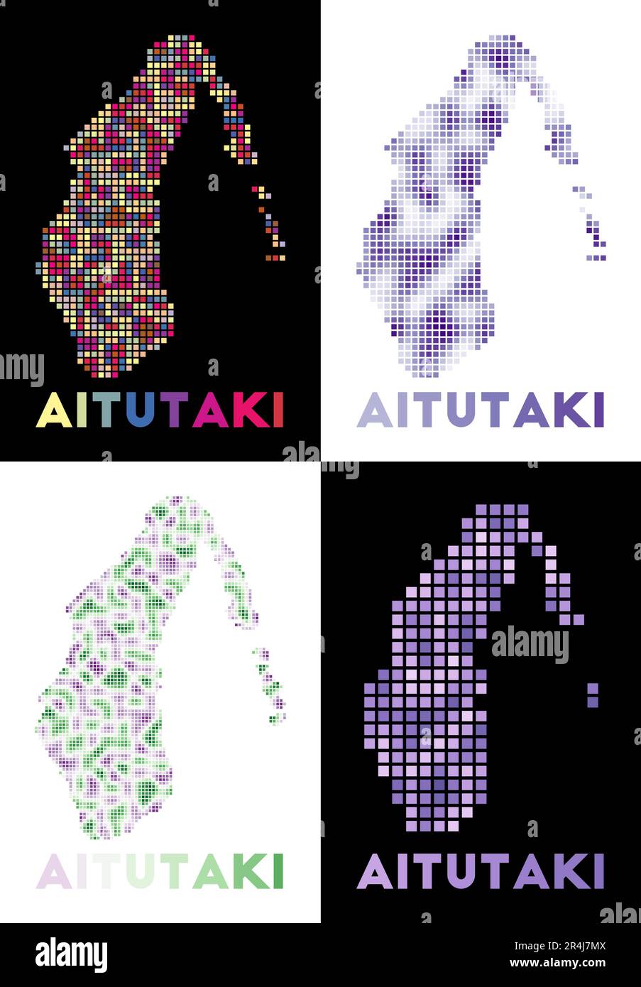 Island aitutaki map hi-res stock photography and images - Alamy