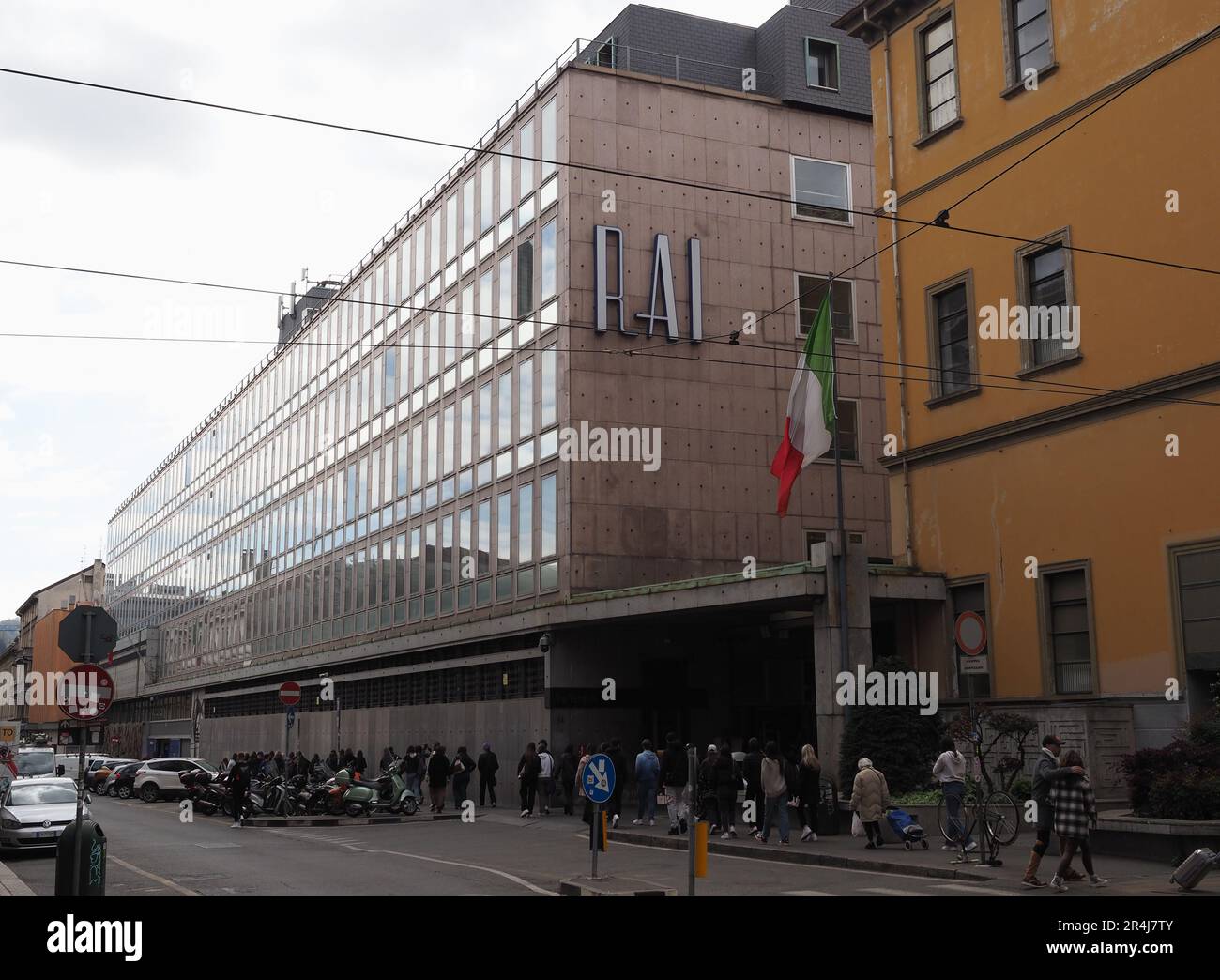 TURIN, ITALY - CIRCA APRIL 2023: The RAI palace in Via Verdi is the ...