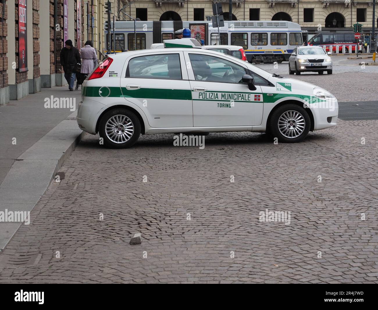 TURIN, ITALY - CIRCA APRIL 2023: Polizia Municipale translation ...