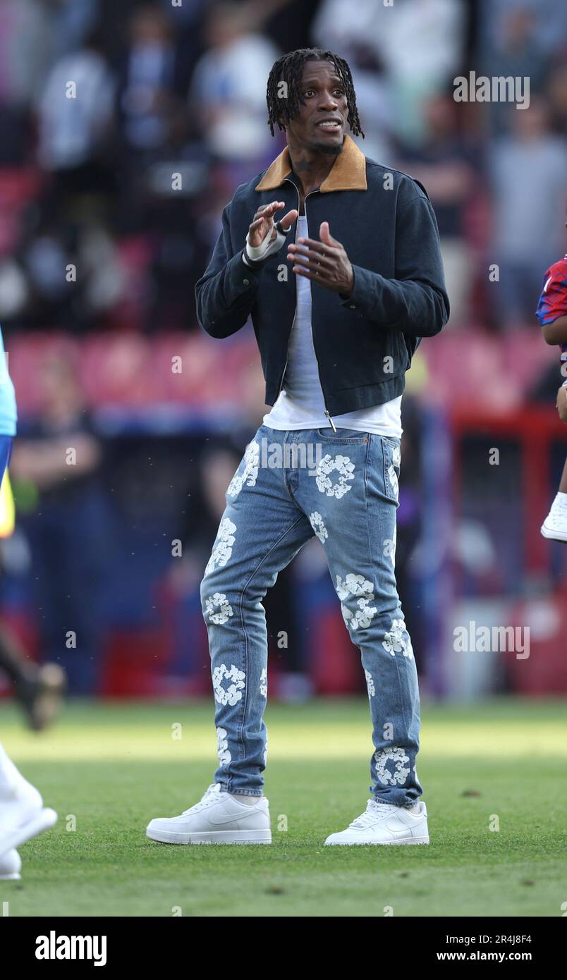 Crystal Palace's Wilfred Zaha during a lap of honour after the Premier ...