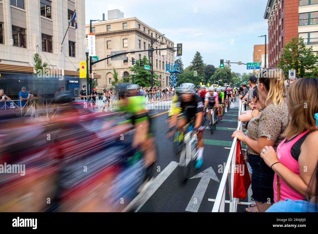 bikes having motion blur due to how fast they are going Stock Photo - Alamy