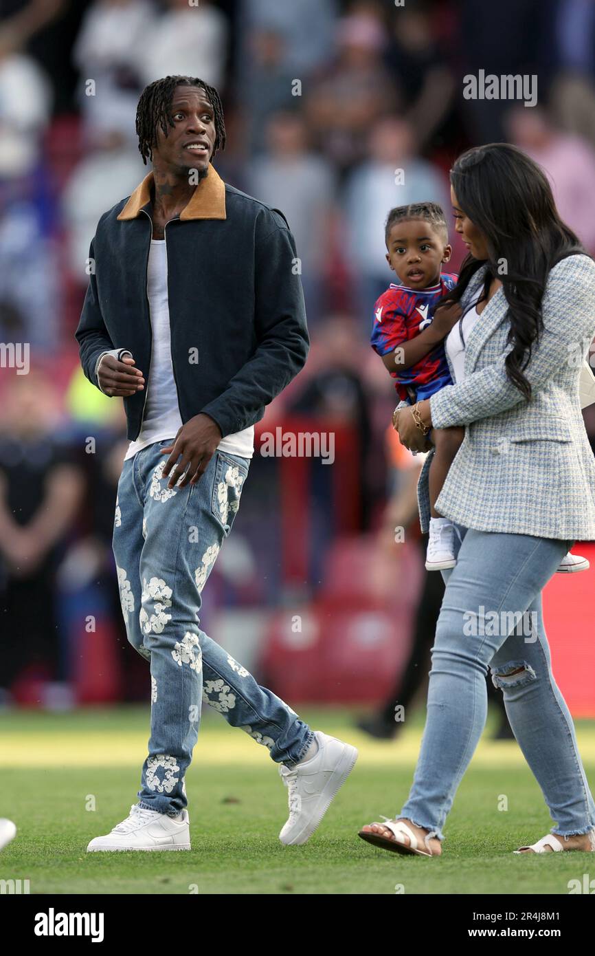Crystal Palace's Wilfred Zaha during a lap of honour after the Premier ...