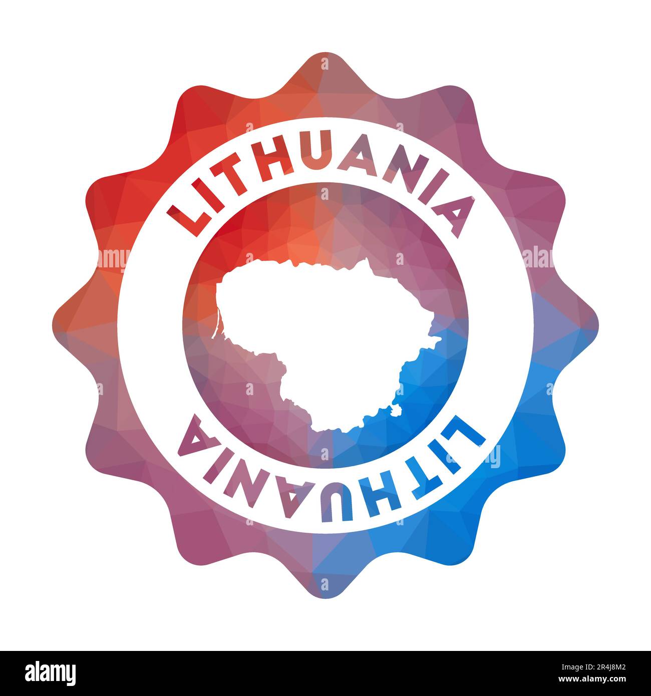 Lithuania low poly logo. Colorful gradient travel logo of the country ...