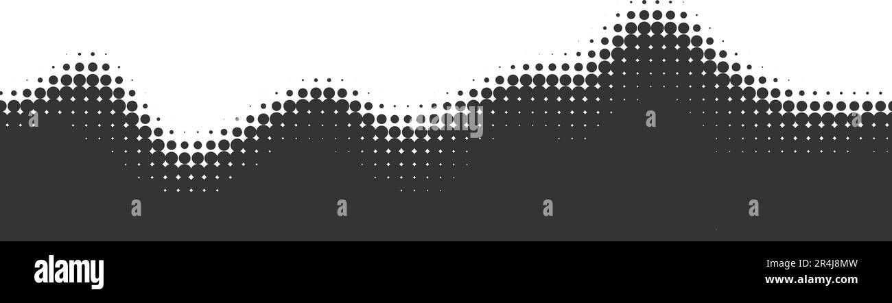 Dotted wave background. Halftone abstract vector gradient. Particle flow fade. Textured fluid ...