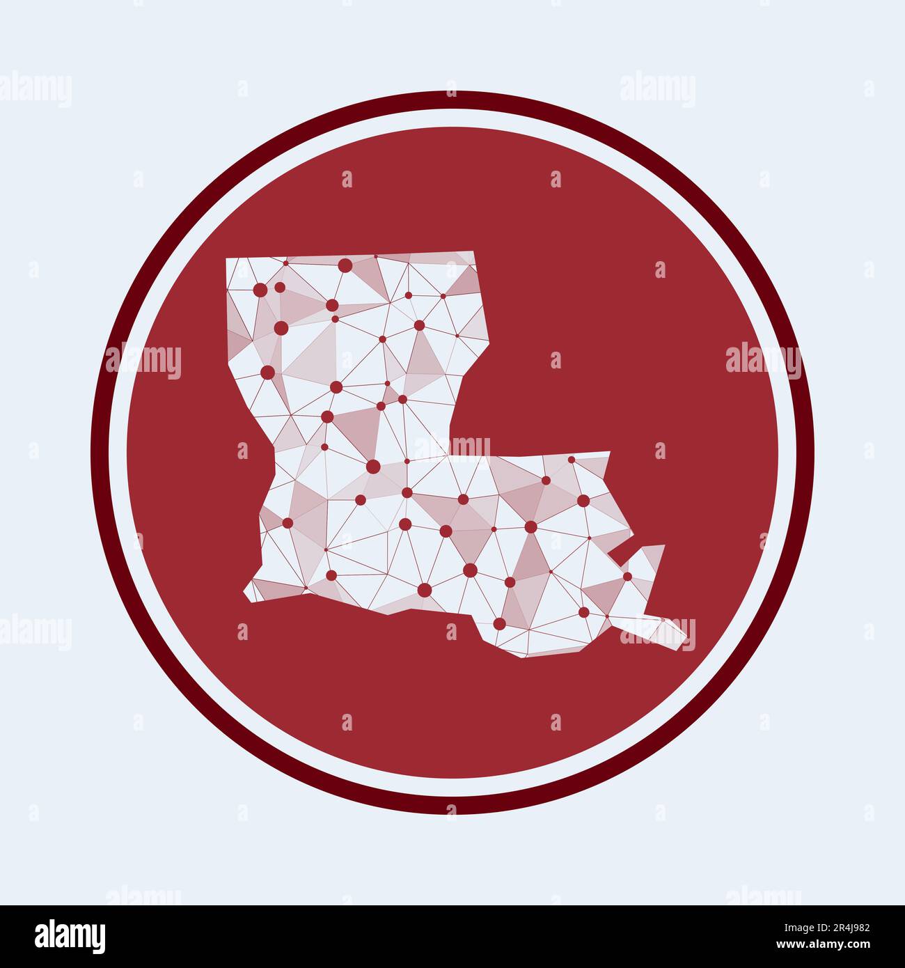 Louisiana icon. Trendy tech logo of the US state. Geometric mesh round design. Technology ...