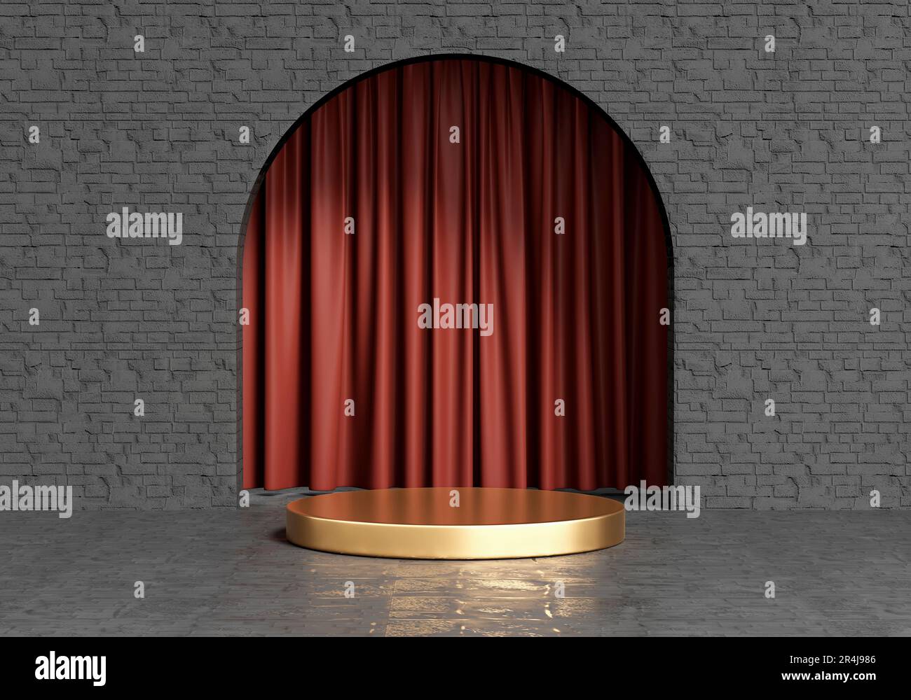 3D rendering platform podium with curtain product presentation ...
