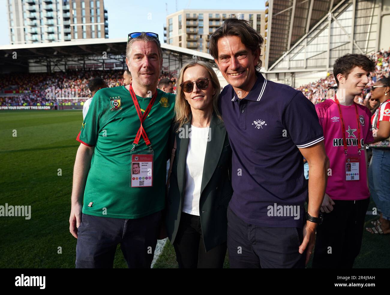 Brentford owner Matthew Benham (left) with Brentford manager Thomas ...