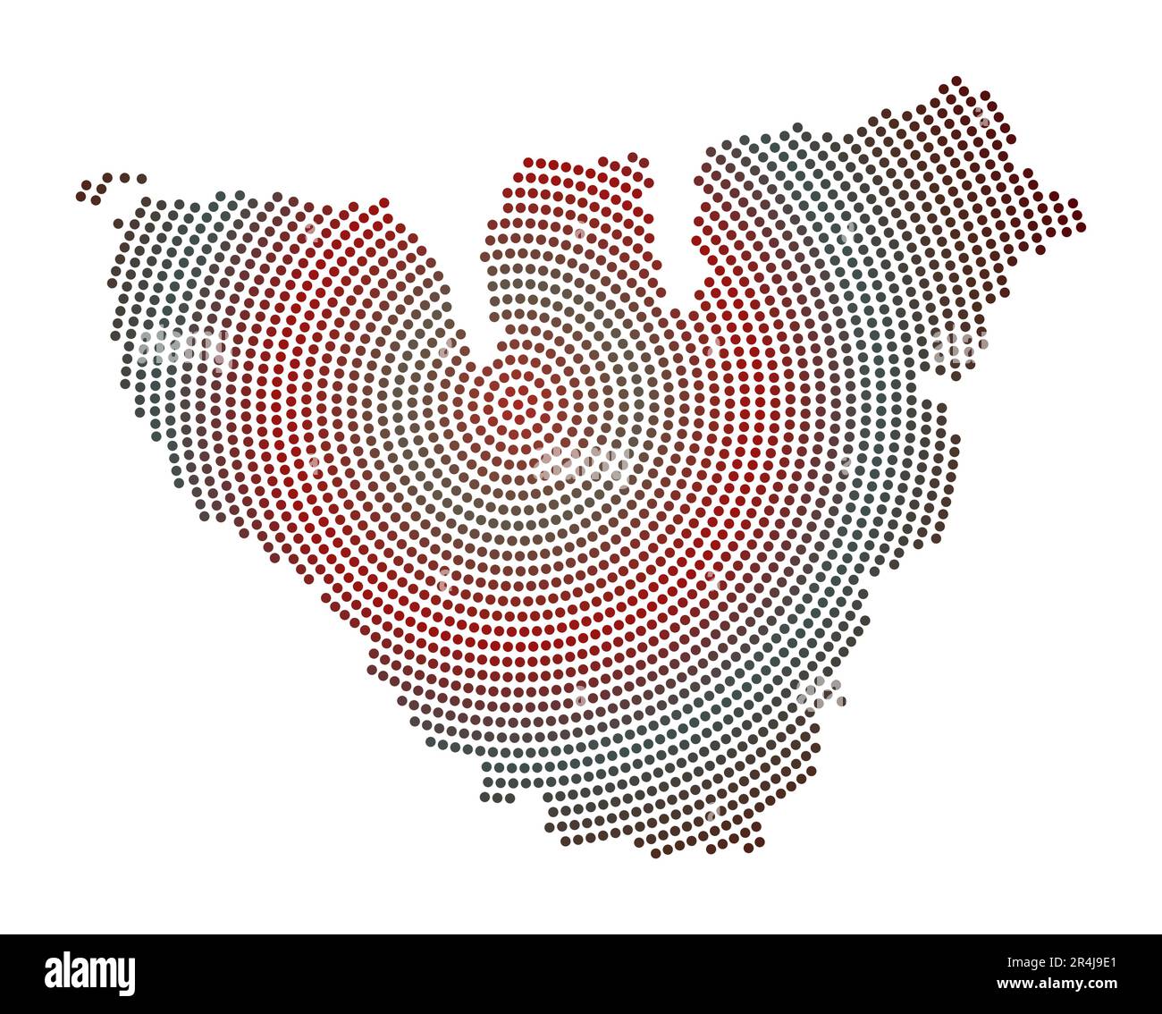 Moorea dotted map. Digital style shape of Moorea. Tech icon of the ...