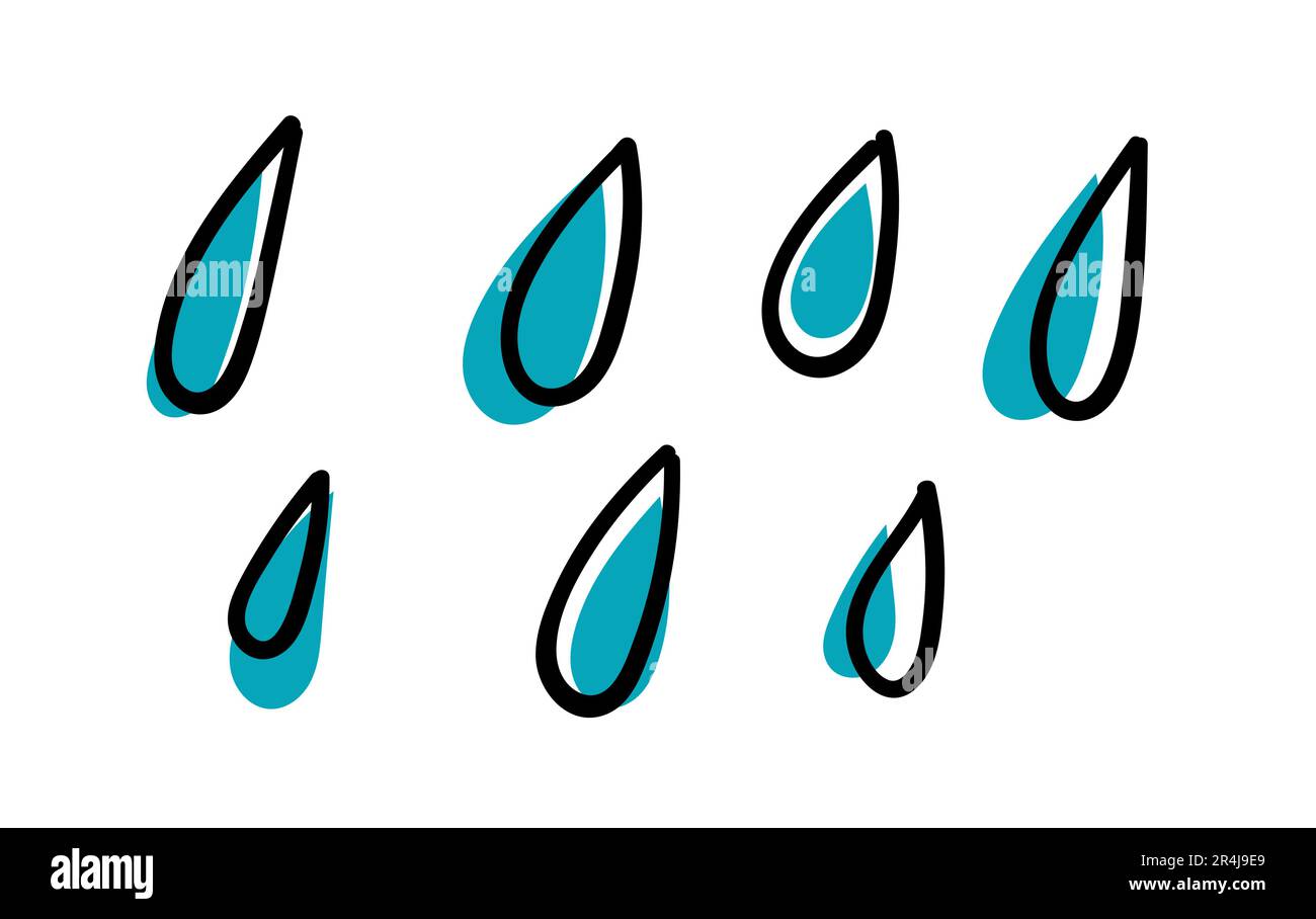 Abstract doodle drops, rain. Hand drawn Stock Vector Image & Art - Alamy