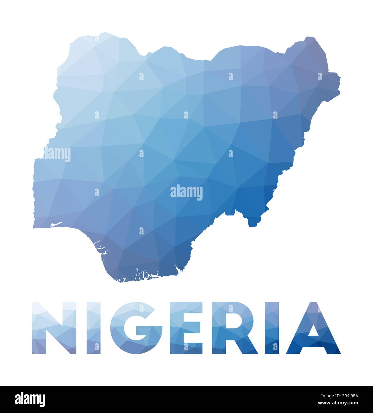 Low poly map of Nigeria. Geometric illustration of the country. Nigeria ...