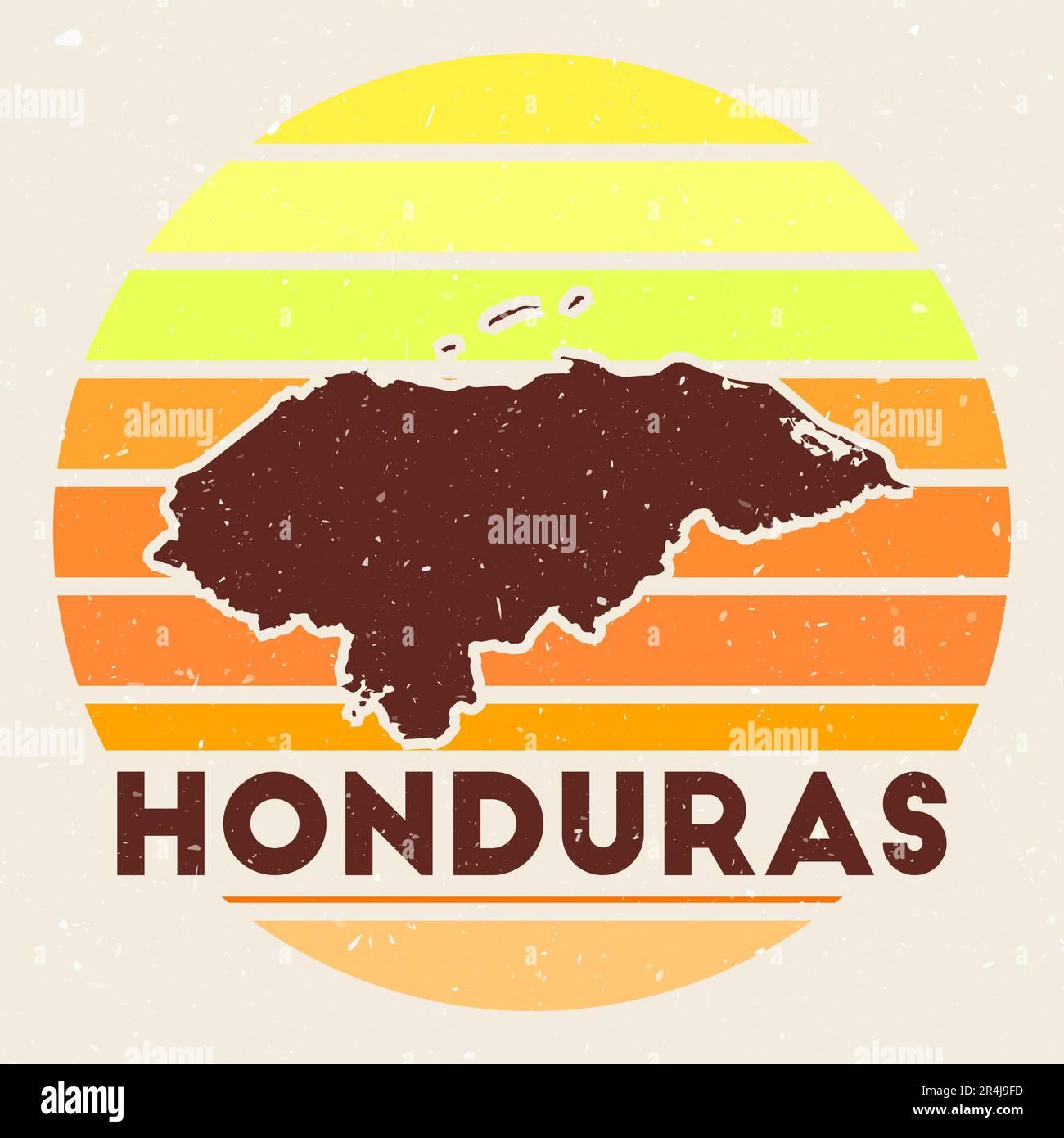 Honduras logo. Sign with the map of the country and colored stripes ...