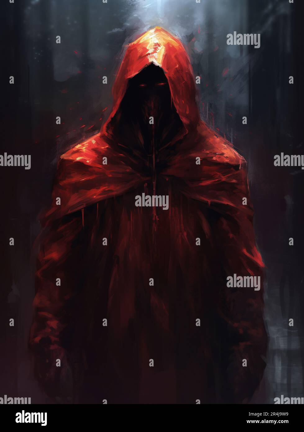 Dark Hooded Figure With Red Eyes