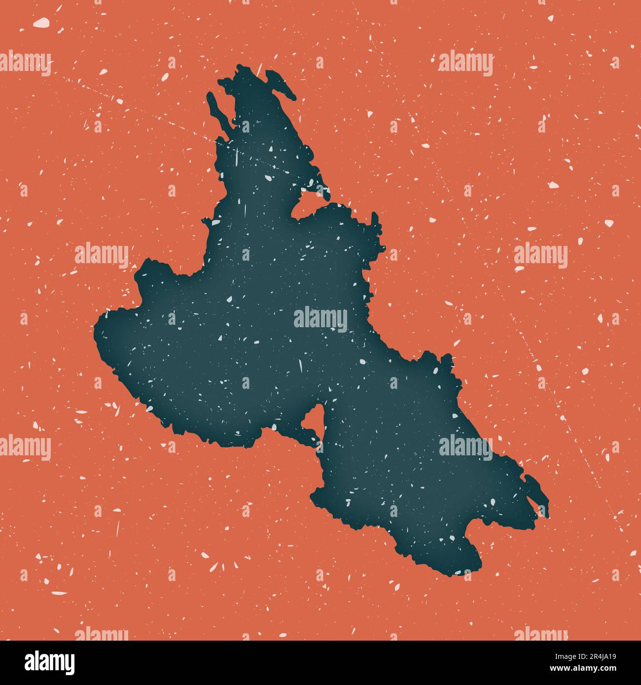 Krk vintage map. Grunge map of the island with distressed texture. Krk ...