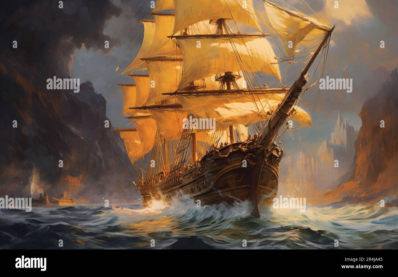 Famous Pirate Ship Painting
