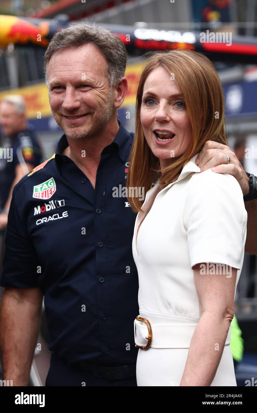 Monte Carlo, Monaco. 28th May, 2023. Christian Horner of Red Bull Racing and his wife Geri ...