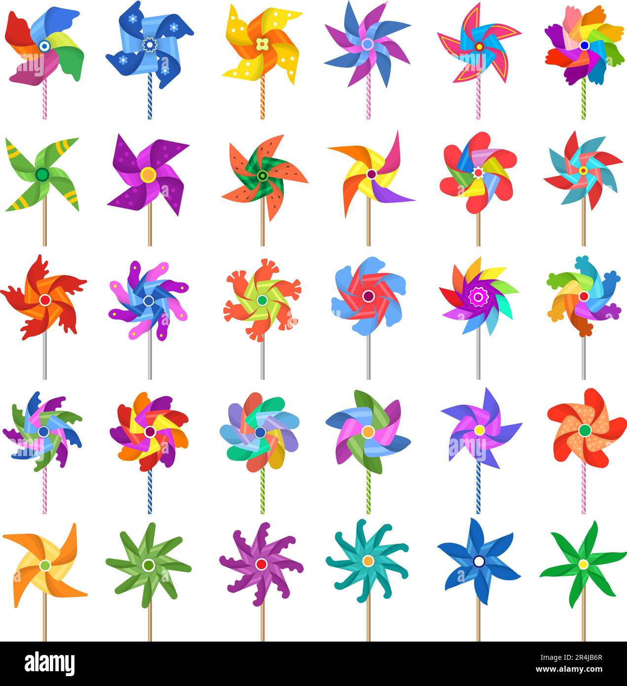 Pinwheel. Colored windmill toys attractions for kids recent vector ...