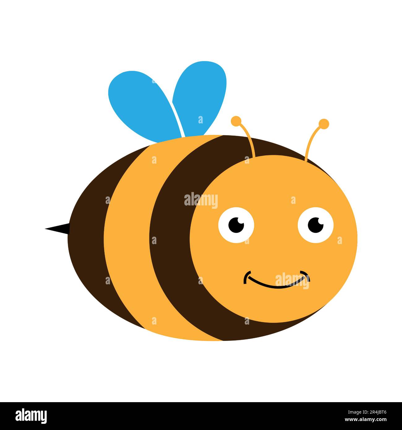 Cute bee Cartoon happy flying bee with big kind eyes Vector isolated ...