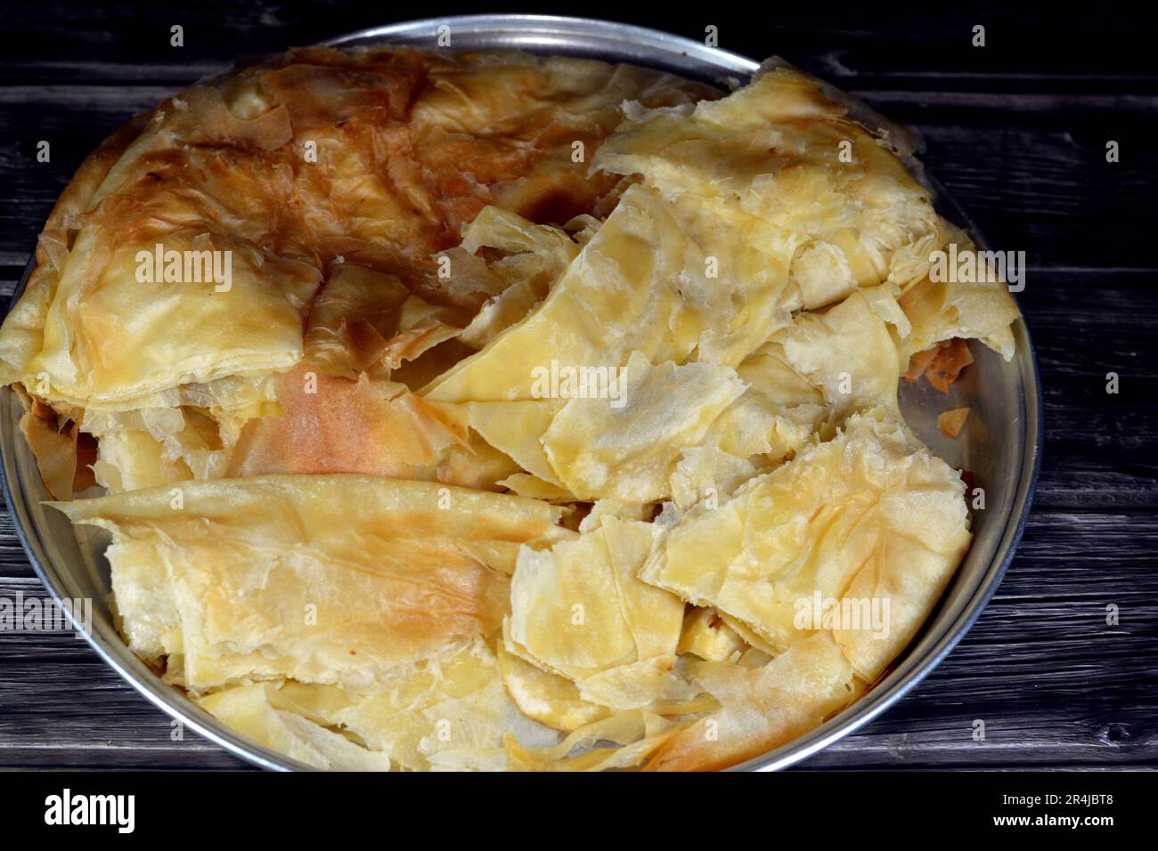 Egyptian Feteer meshaltet, layers upon layers of pastry dough with ...