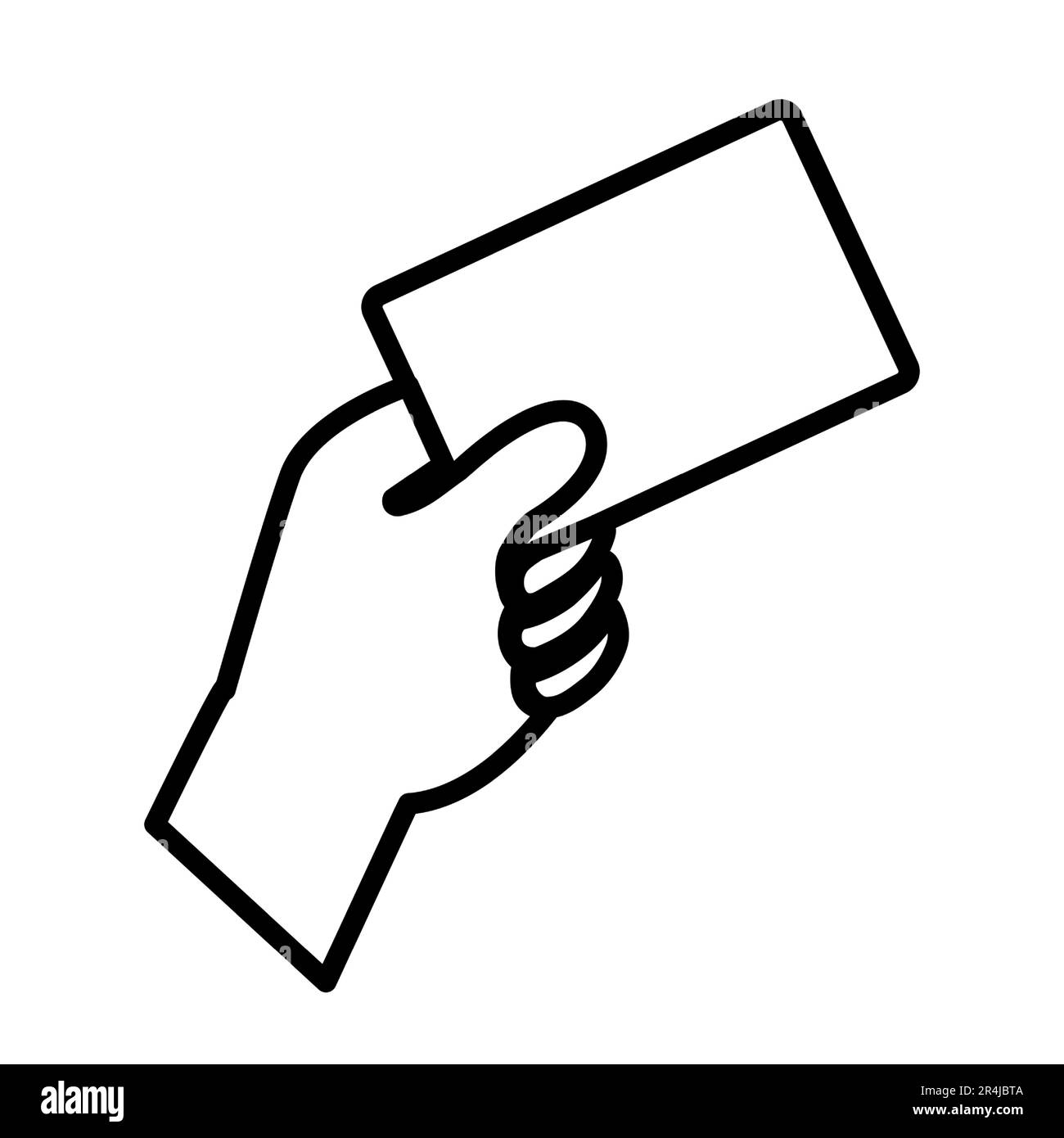 Hand holding credit card on white background. Vector mockup ...