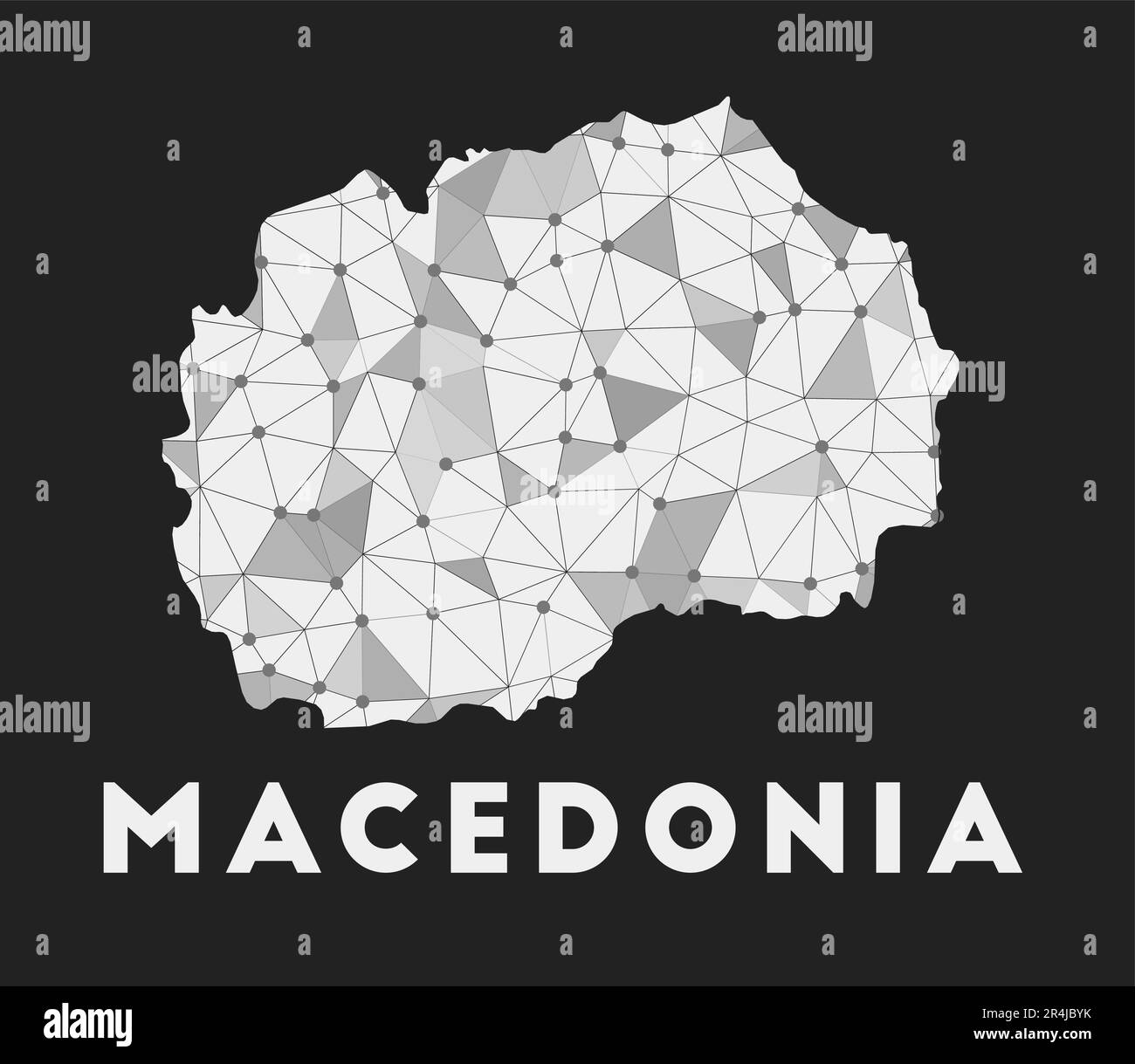 Macedonia - communication network map of country. Macedonia trendy ...