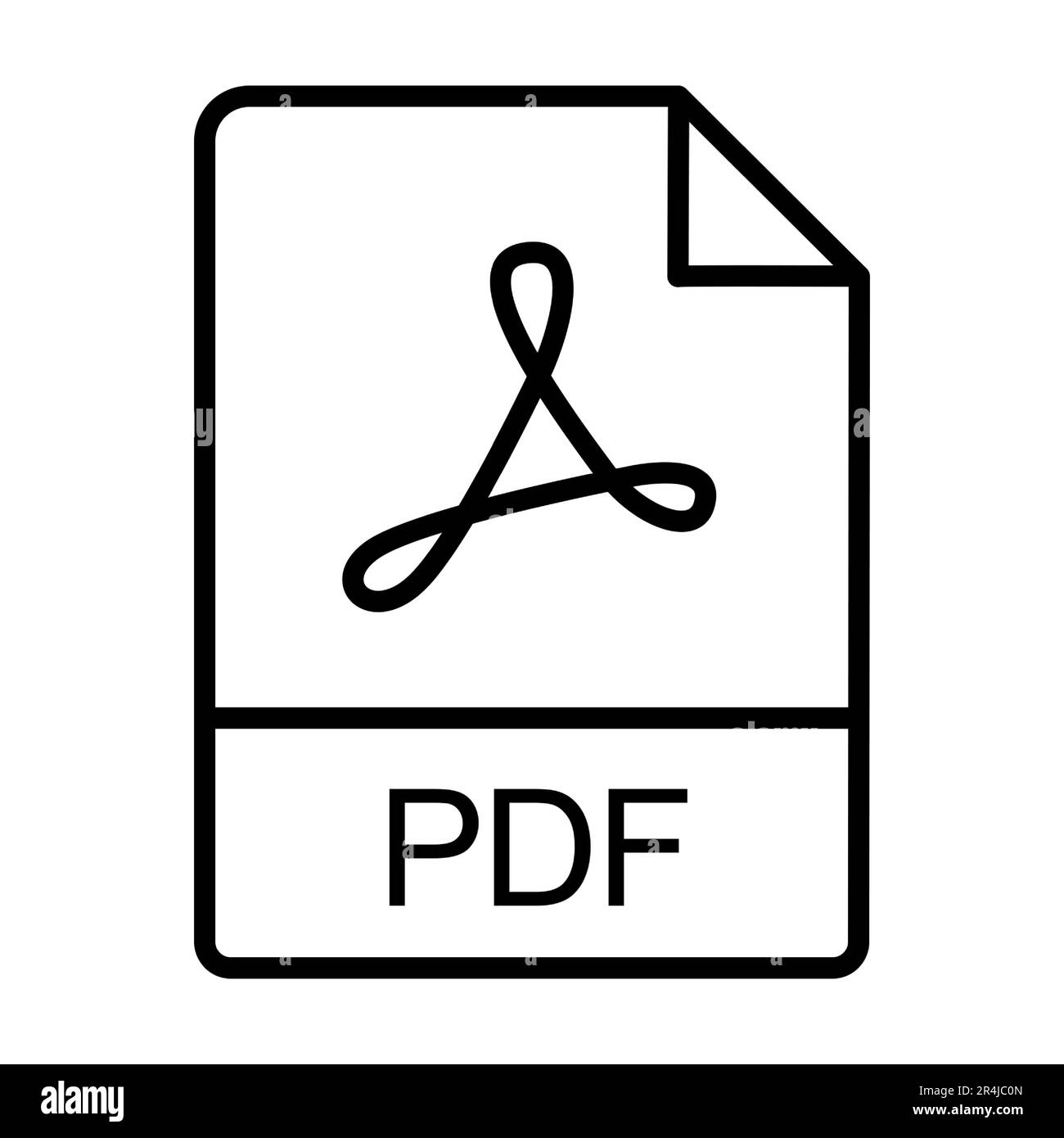 Pdf Line Icon, Vector Illustration. Flat Design Style. Vector Pdf Icon