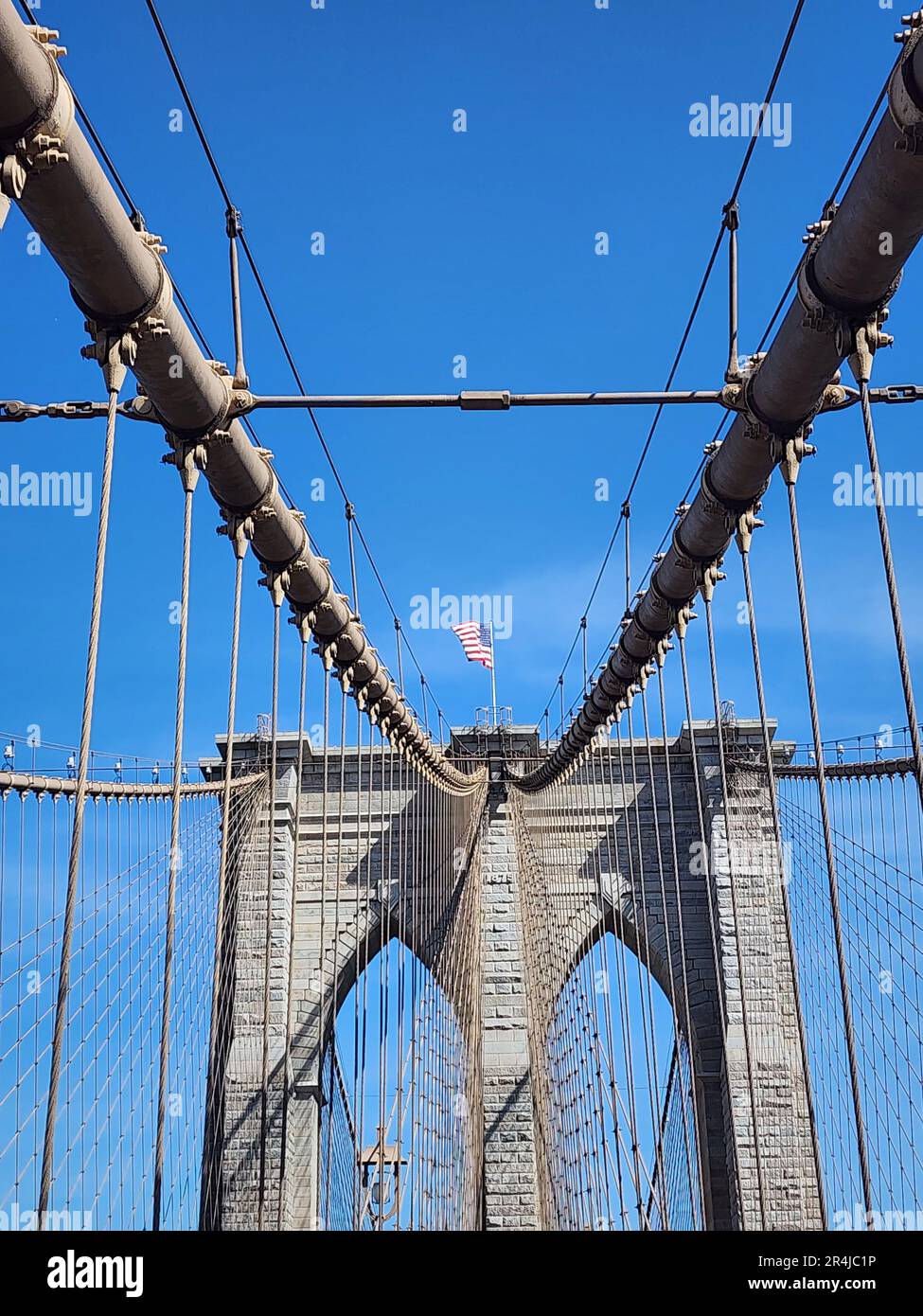 The Brooklyn Bridge is a hybrid cable-stayed/suspension bridge in New ...