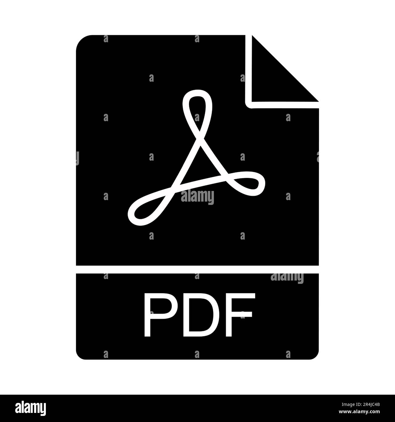 Digital pdf document Icon Isolated on Black and White Vector Stock ...