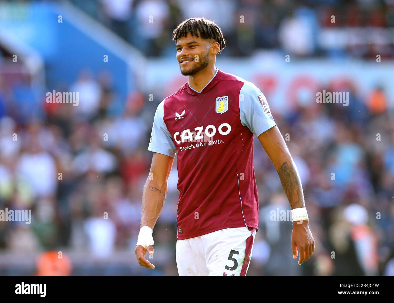 Aston Villa's Tyrone Mings at the end of the Premier League match at ...