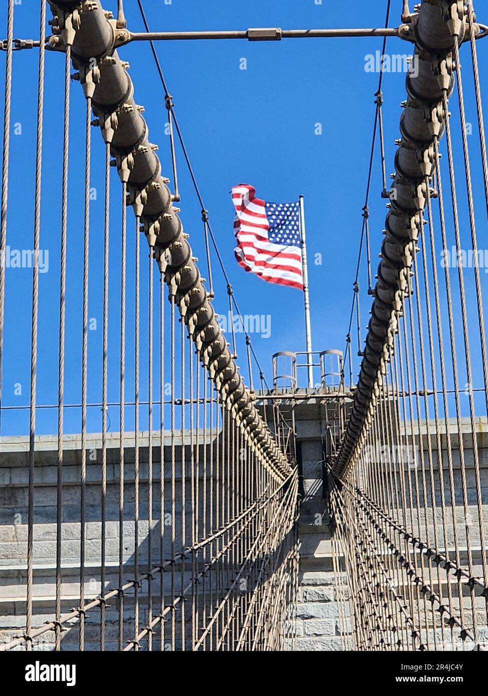 The Brooklyn Bridge is a hybrid cable-stayed/suspension bridge in New ...