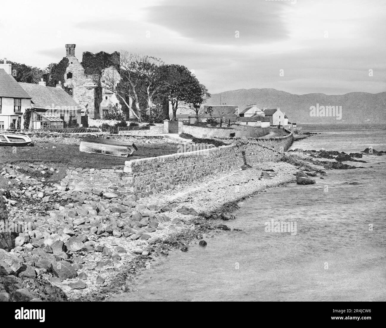 A late 19th century view of Ramelton aka Rathmelton, a town in County ...