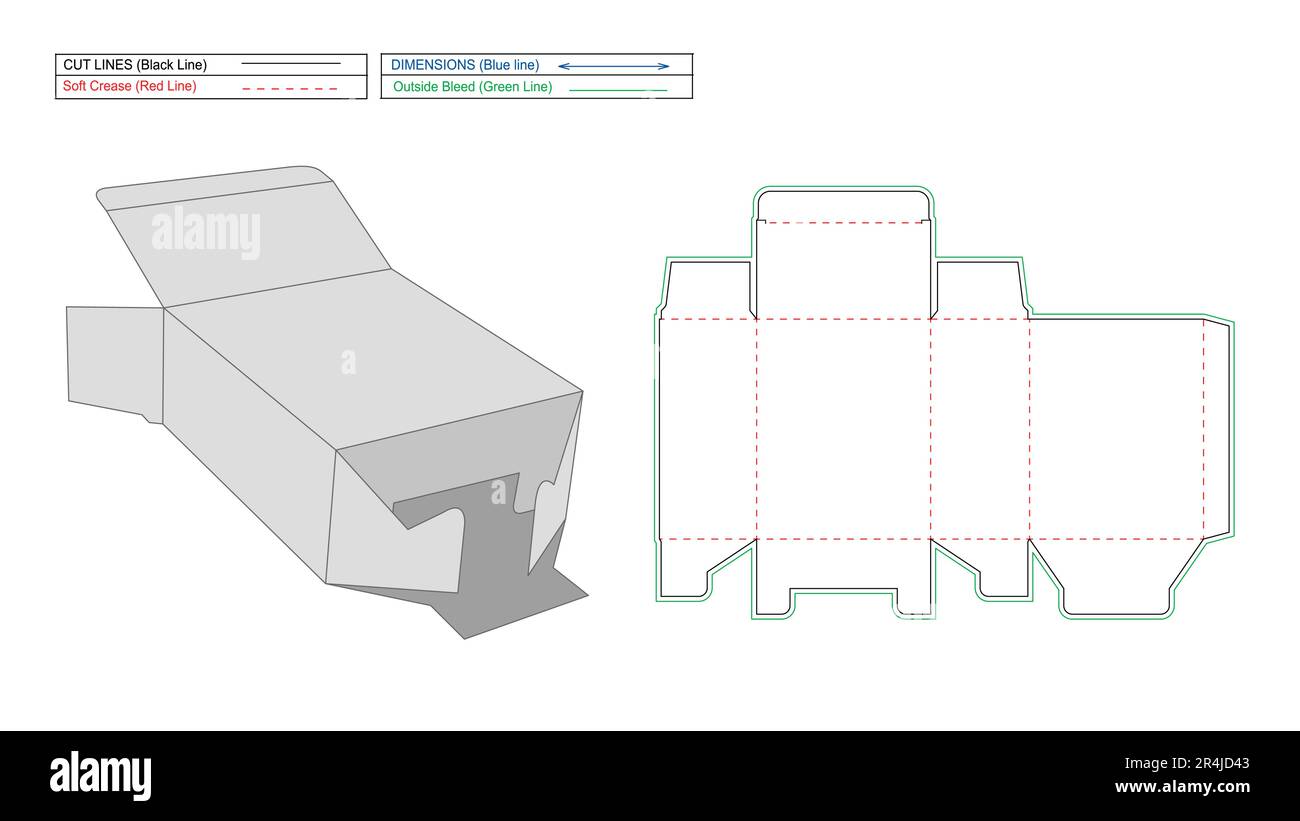 1-2-3 auto bottom closer box, Tuck Top Snap Lock Bottom die line ...