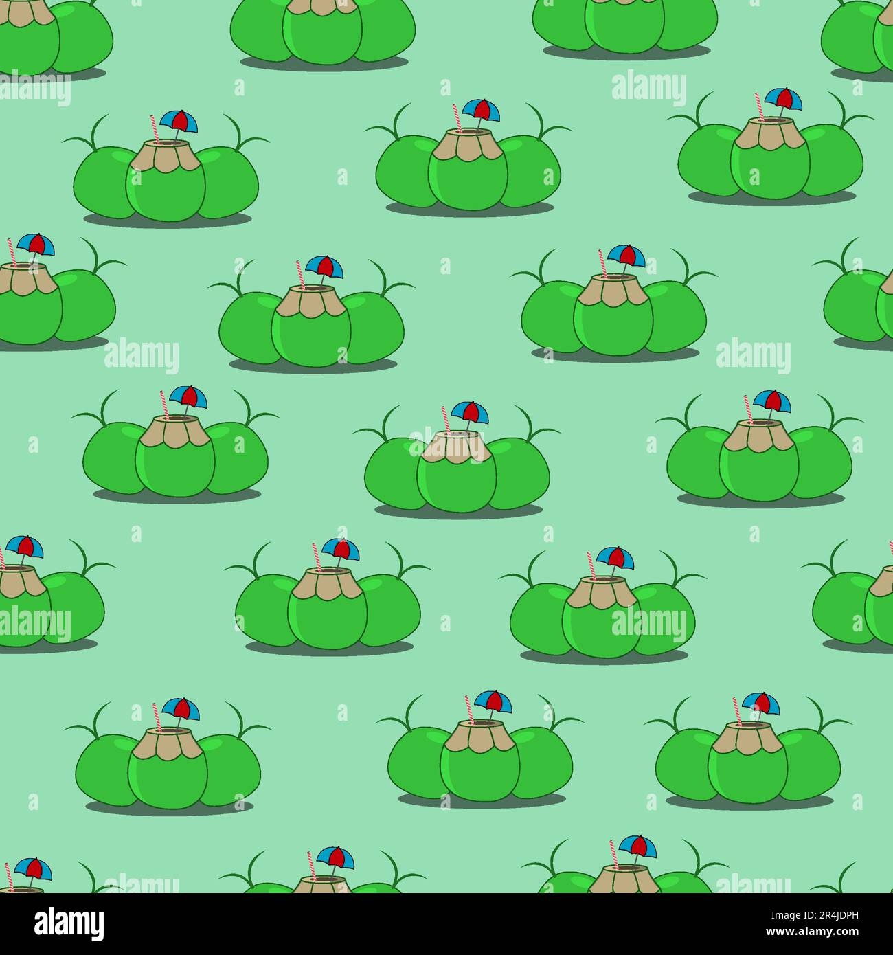 Vector Illustration of Three Coconut Fruit Pattern , Summer Time Theme ...