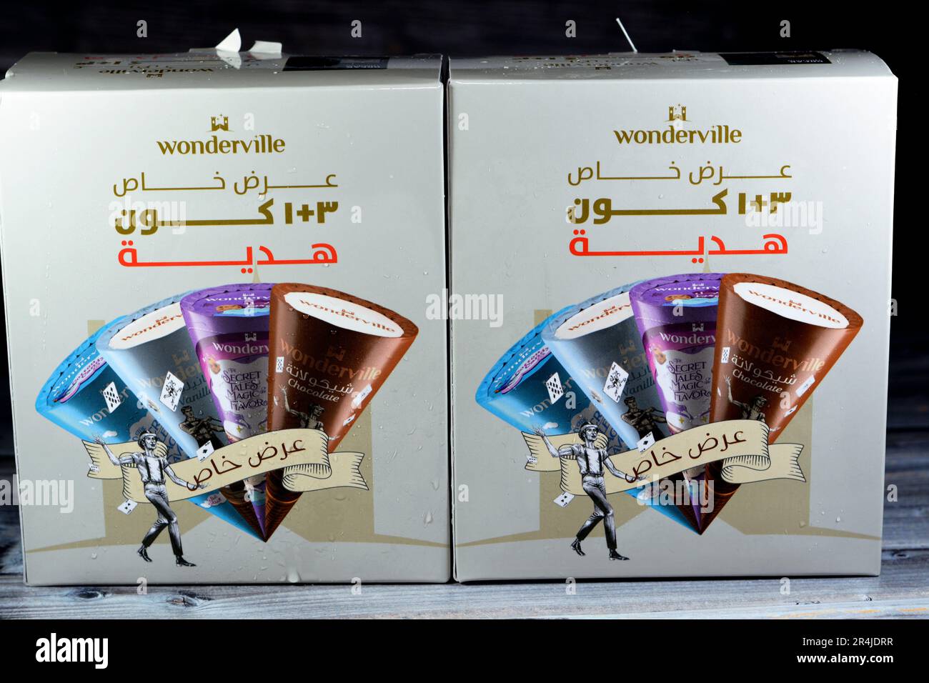 Cairo, Egypt, May 17 2023: Wonderville an Ice cream shop giving magical twist with flavors like ...