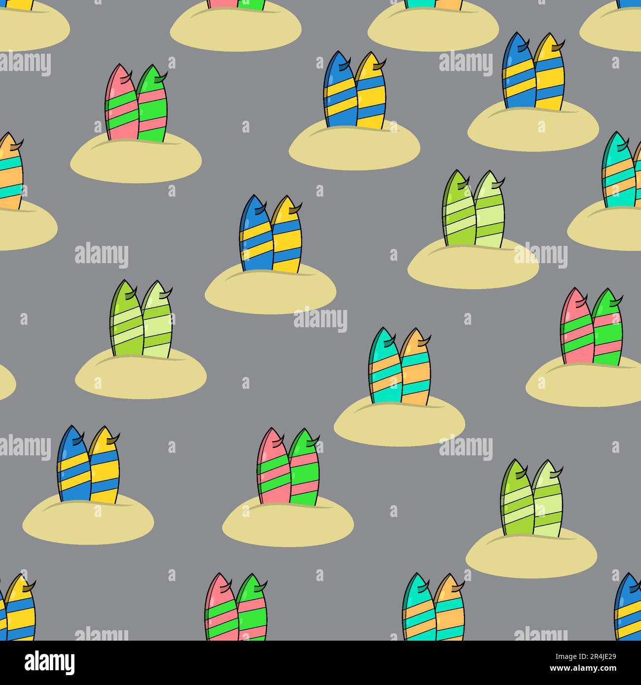 Vector Illustration of Surf Standing Pattern, Summer Time Theme and ...