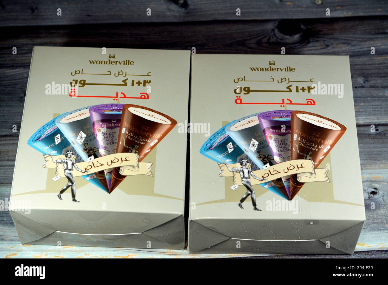 Cairo, Egypt, May 17 2023: Wonderville an Ice cream shop giving magical twist with flavors like ...