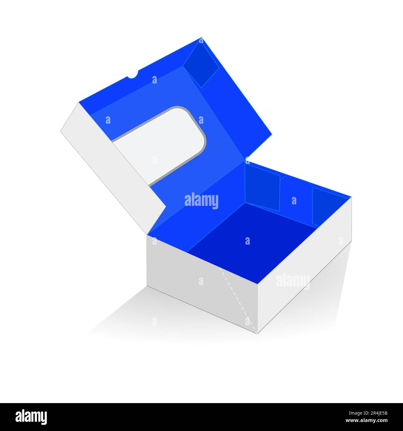 6 corner box with transparent window 3D vector render box Stock Vector ...