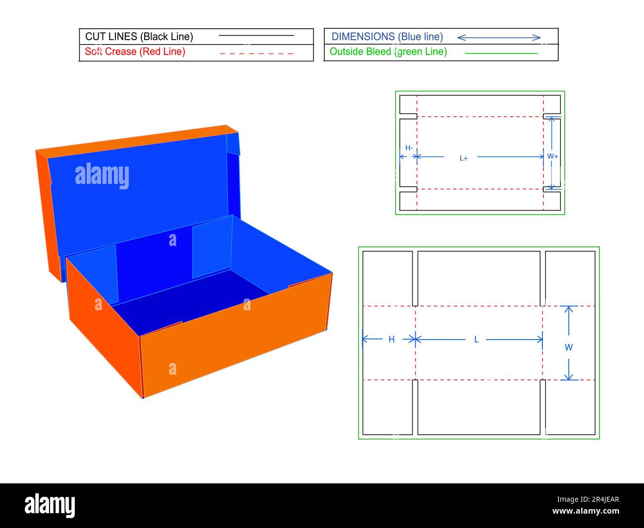 Editable and resizeable corrugated carton box standard box, cardboard carton box, gift box with ...