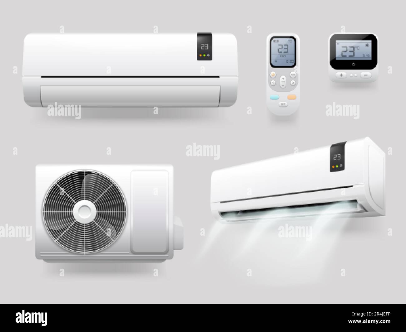 Realistic conditioner. Air conditioners with ionizer refreshing cool ...