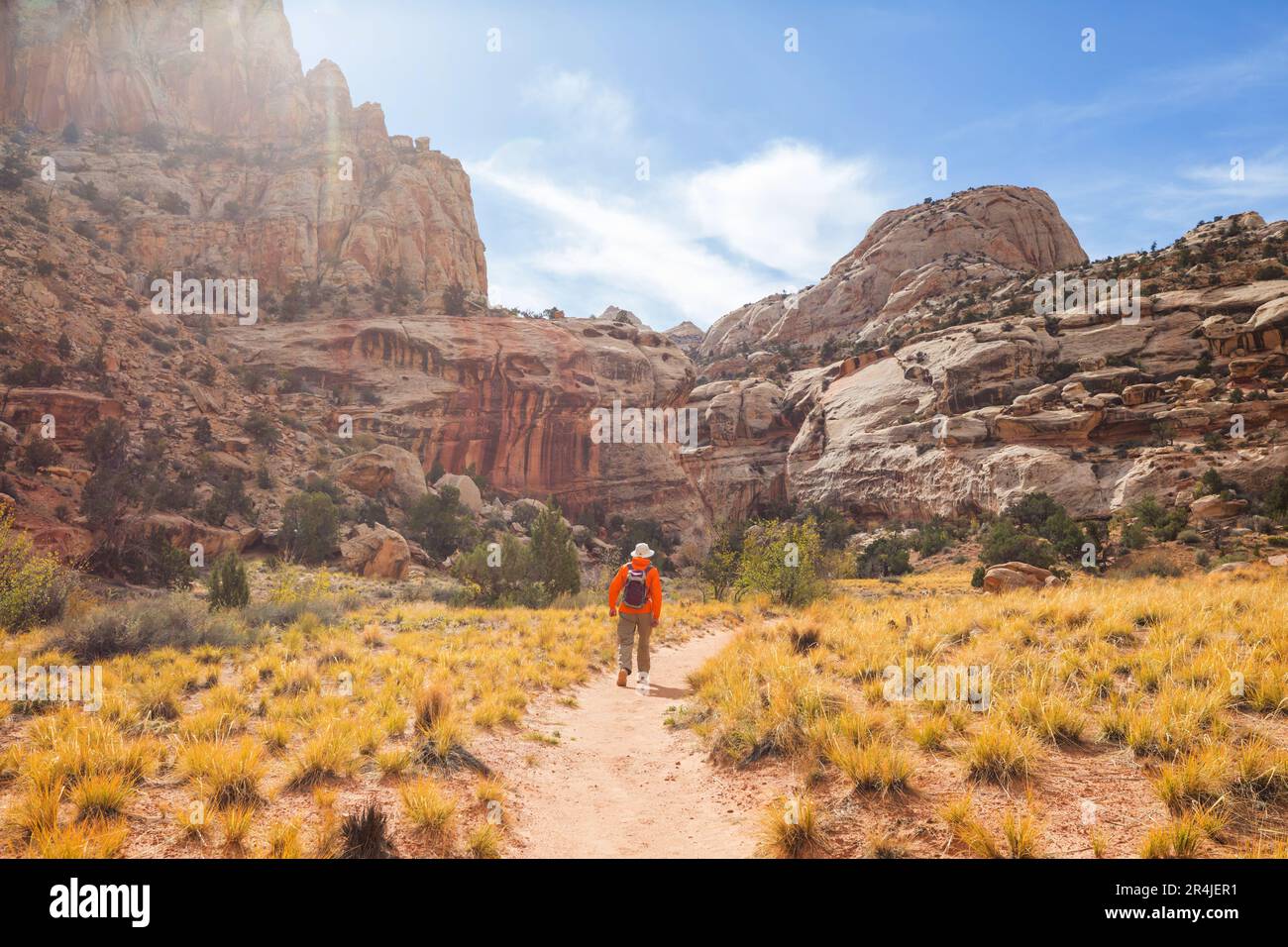 Hike in the Utah mountains. Hiking in unusual natural landscapes ...