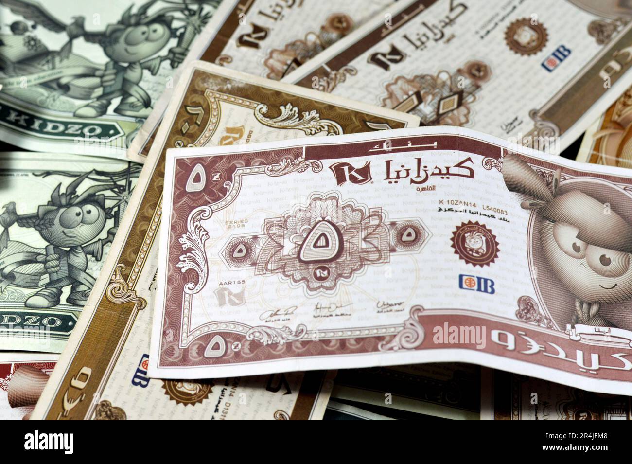 Cairo, Egypt, May 26 2023: KidZos money, currency of KidZania, a ...