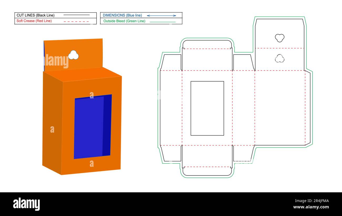 Hang tag box with window, square window, Mobile charger tuck end ...