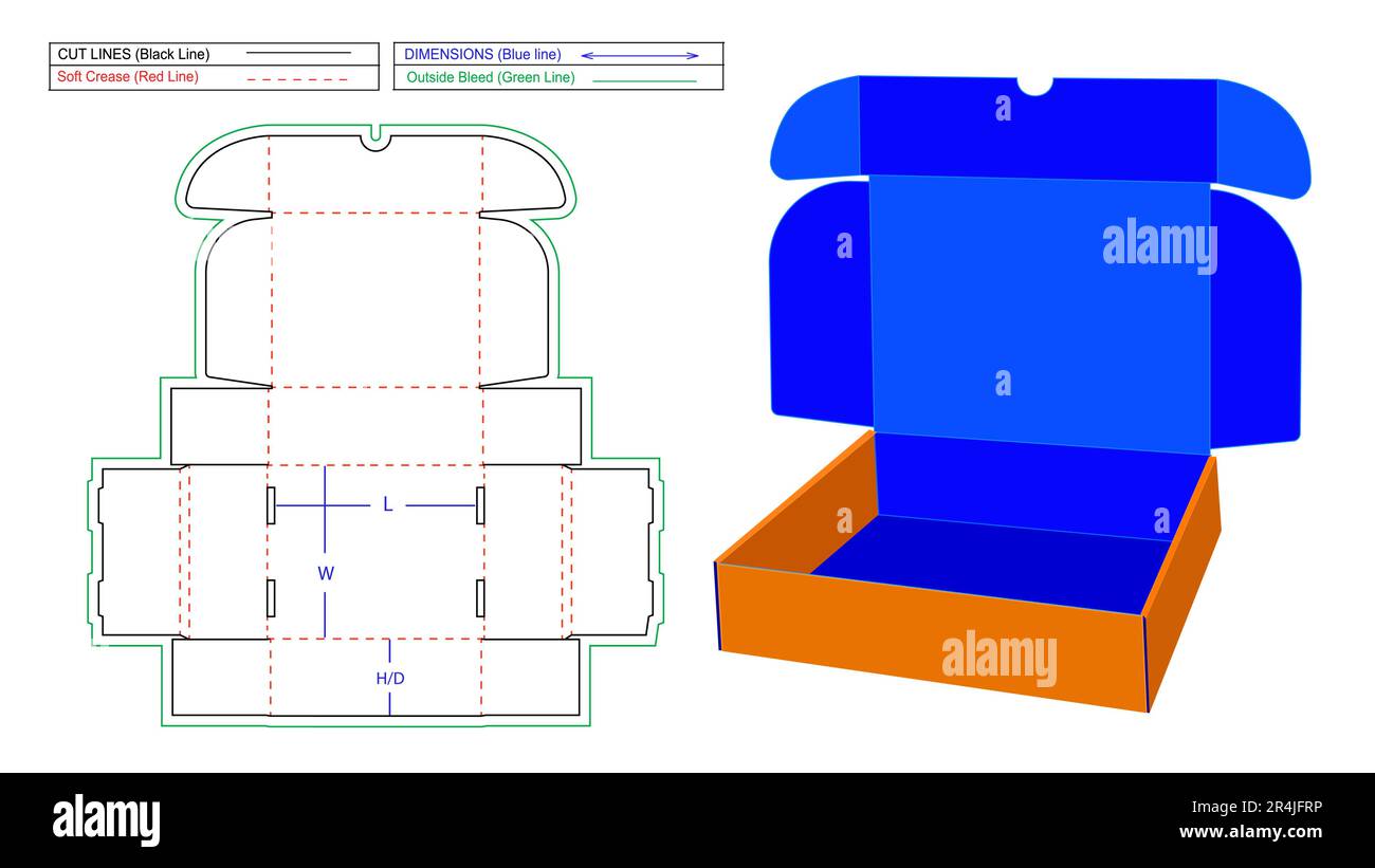 Mailer subscription box with flap groove notches Corrugated shipping 2 ...