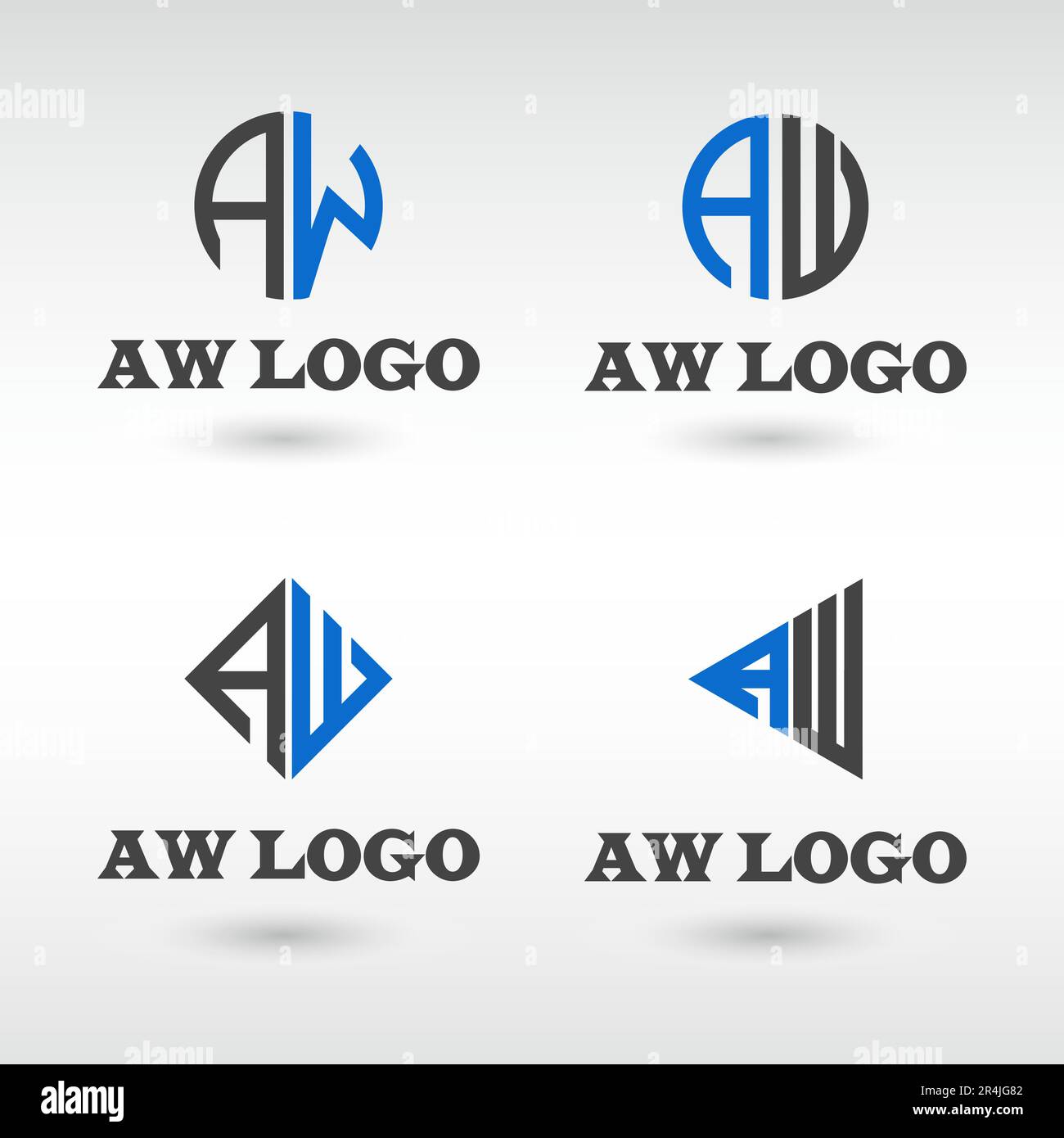 Different style typography AW letter vector Logo Stock Vector Image ...